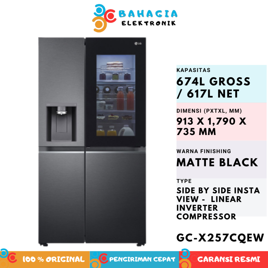 Jual LG GC-X257CQEW Kulkas InstaView Door In Door Linear Inverter | Shopee Indonesia