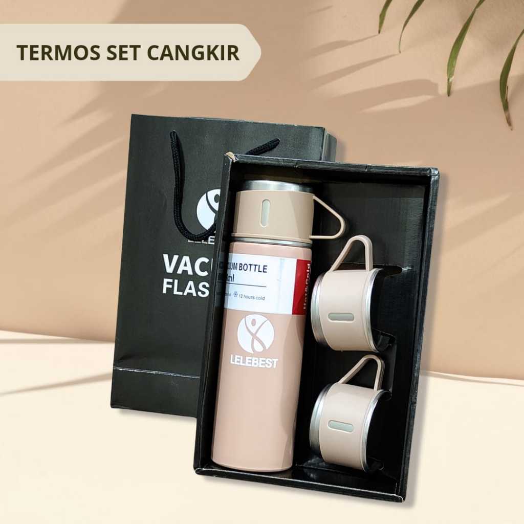 Jual LELEBEST Termos Sultan Vacuum Flask Set / Botol Minum Cangkir ...
