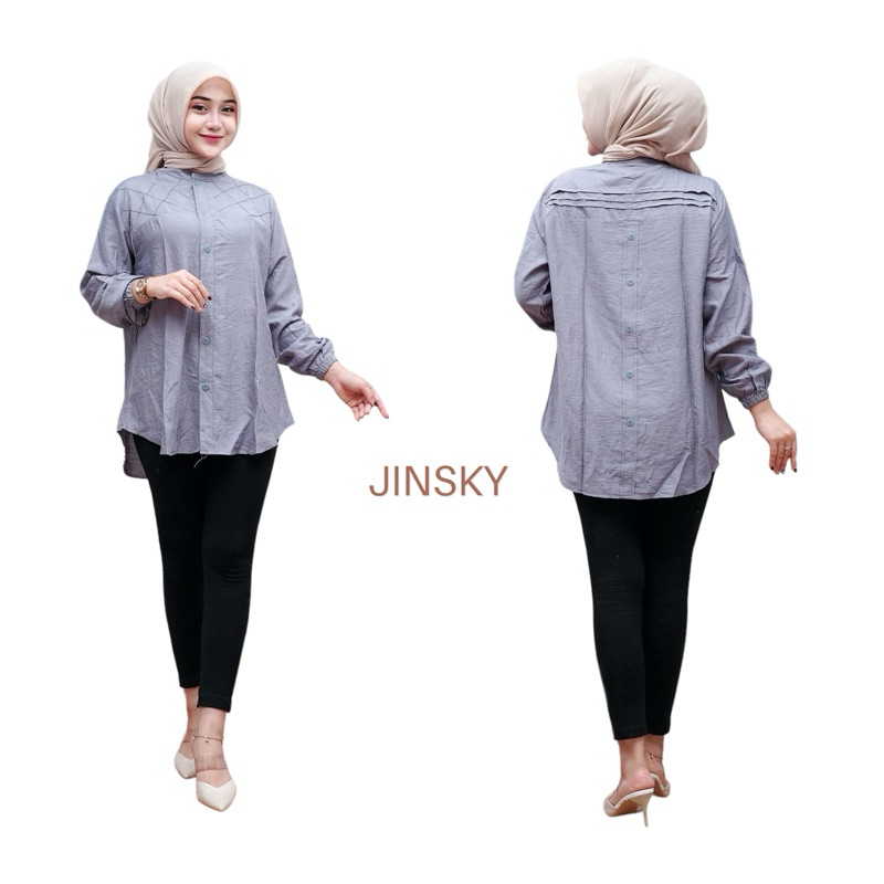 Jual Mons Blouse Rample -Polo Linen - Variasi Kancing Belakang Strip ...