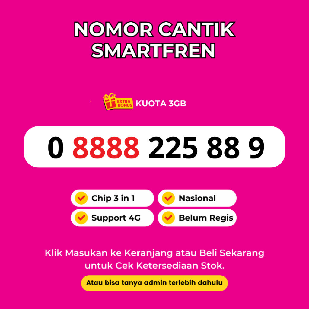 Jual Nomor Cantik Smartfren Murah dan Rapi - Kartu Perdana Cantik Smartfren Murah 4G LTE - Bonus ...