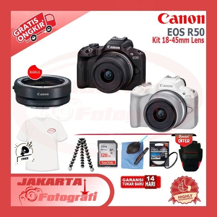 Jual Canon EOS R50 Kit 18-45mm Lens Mirrorless Camera | Shopee Indonesia
