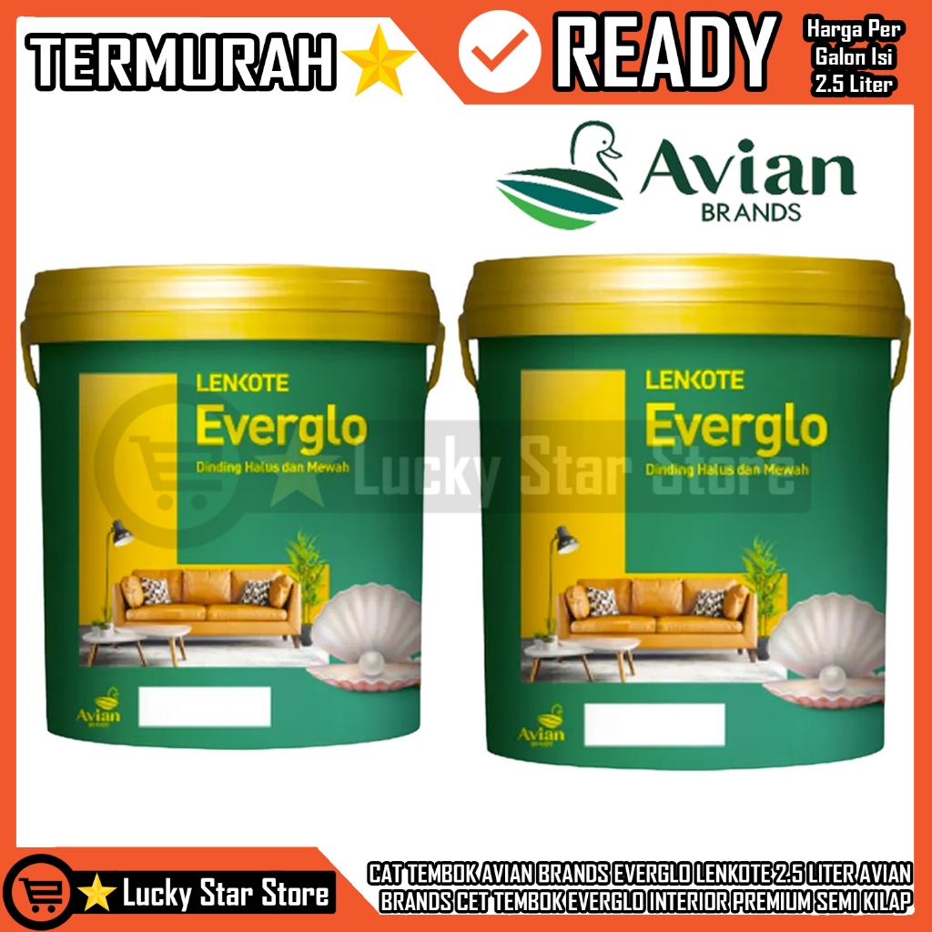 Jual CAT TEMBOK AVIAN BRANDS EVERGLO INTERIOR PREMIUM SEMI KILAP ...