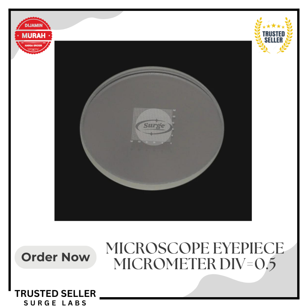 Jual Microscope Eyepiece Micrometer DIV = 0.5 - Grid 10 x 10, Untuk ...