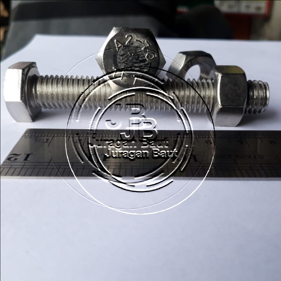 Jual BAUT KUNCI 19 STAINLESS STEEL M12X80 SS PANJANG 8CM 8 CM FULL DRAT ...