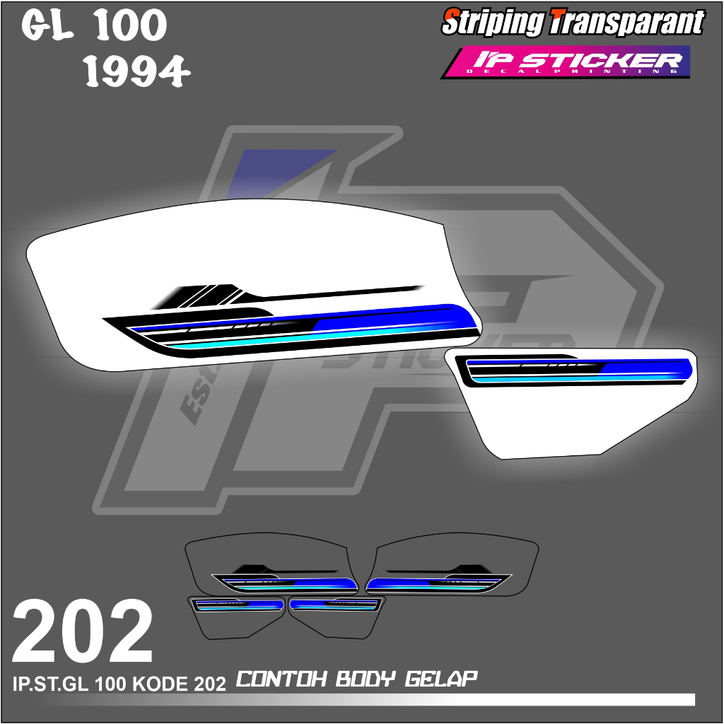 Jual GL 100 TAHUN 1994(COD) STIKER STRIPING MOTOR HONDA GL 100 TAHUN ...