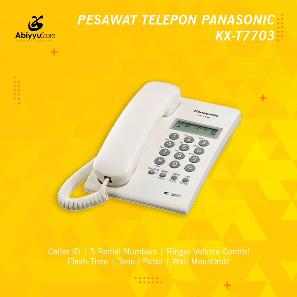 Jual Telepon Panasonic KX-T7703 Telephone Rumah Kantor Indihome - White ...