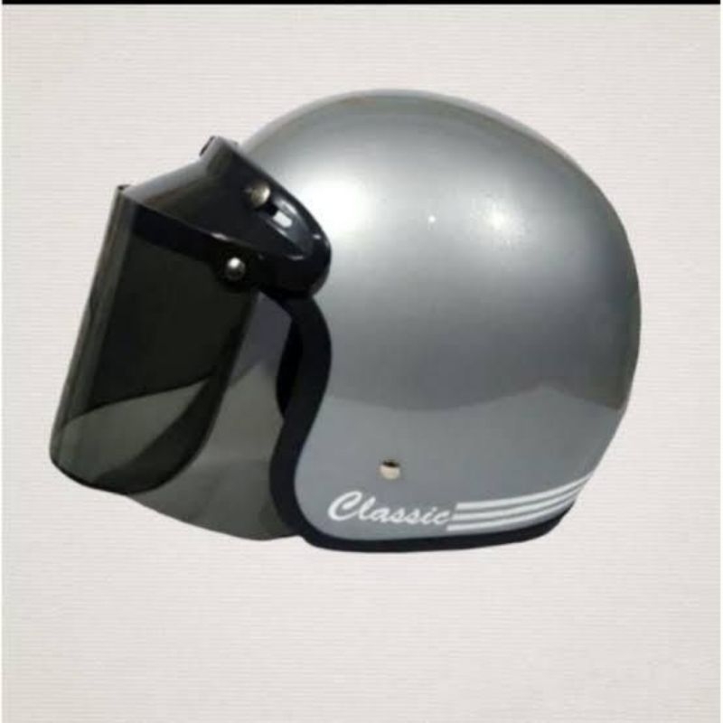 Jual HELM BOGO CLASSIC POLOS WARNA ABU ABU MUDA SILVER MUDA GLOSSY ...