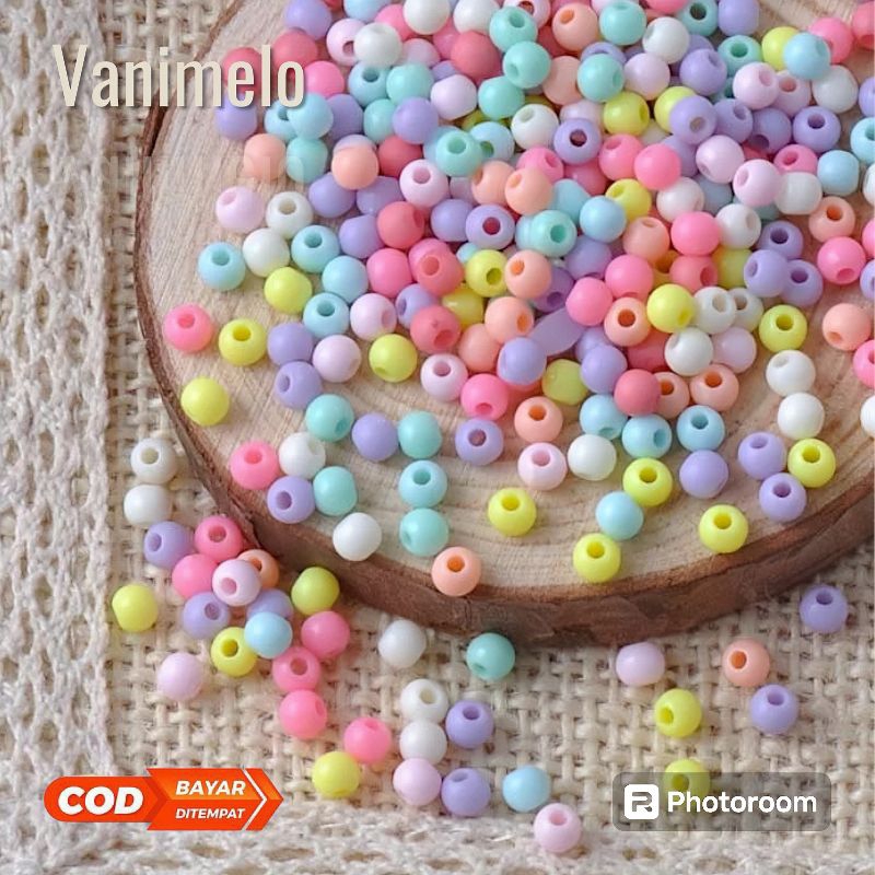 Jual 50grm Mote Susu Bulat Manik Manik Susu Pastel 4/6/8mm | Shopee Indonesia