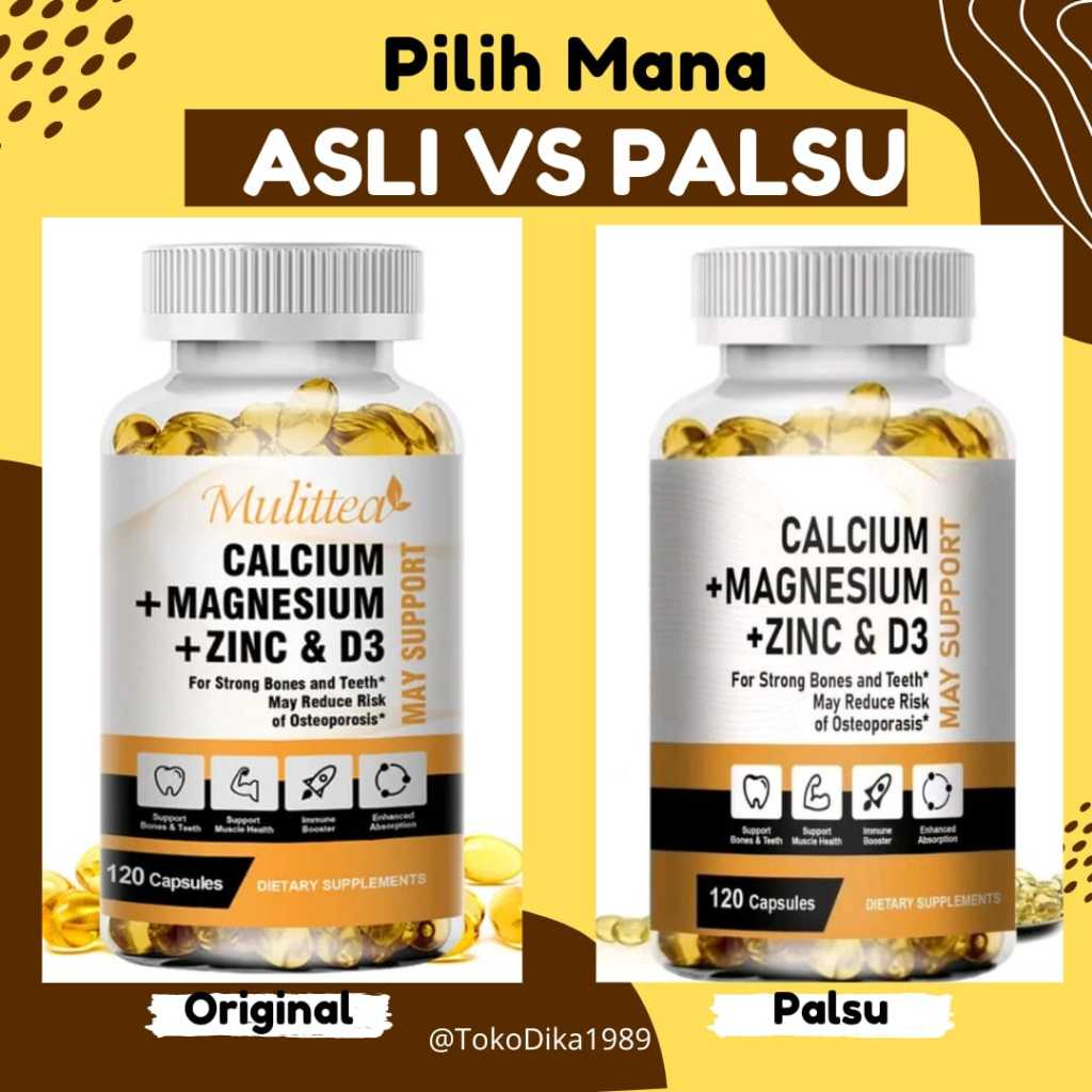 Jual MULITTEA CALCIUM MAGNESIUM ZINC VITAMIN D3 120 CAPSULES ORIGINAL ...