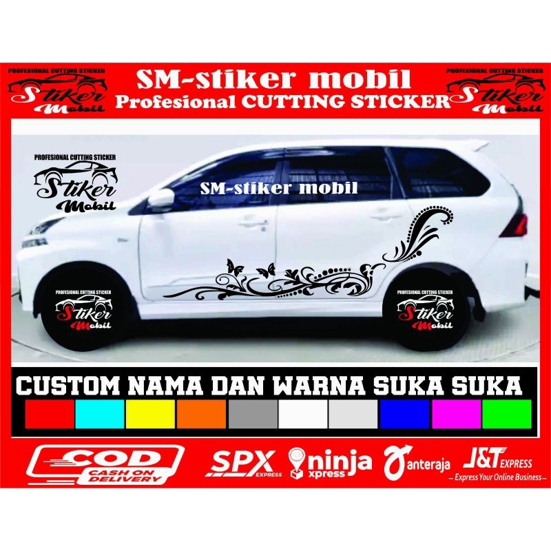 Jual stiker mobil motif bunga stiker variasi mobil avanza xenia sigra ...