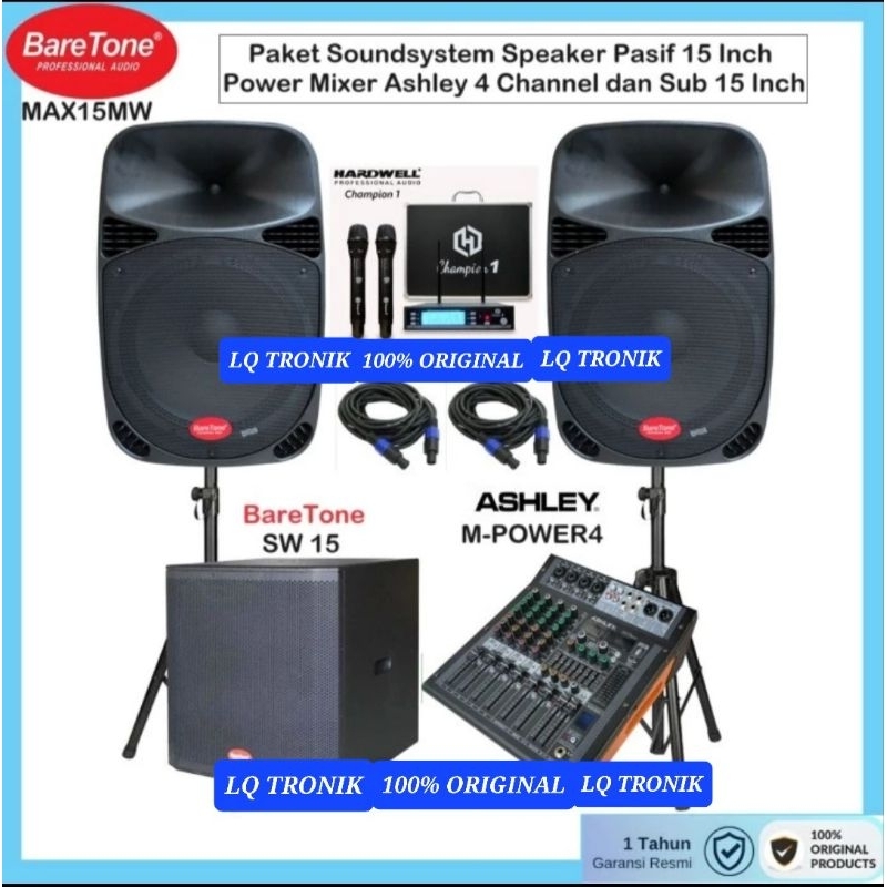 Jual PAKET SOUND SYSTEM OUTDOOR SPEAKER PASIF 15 INCH BARETONE MAX15MW ...
