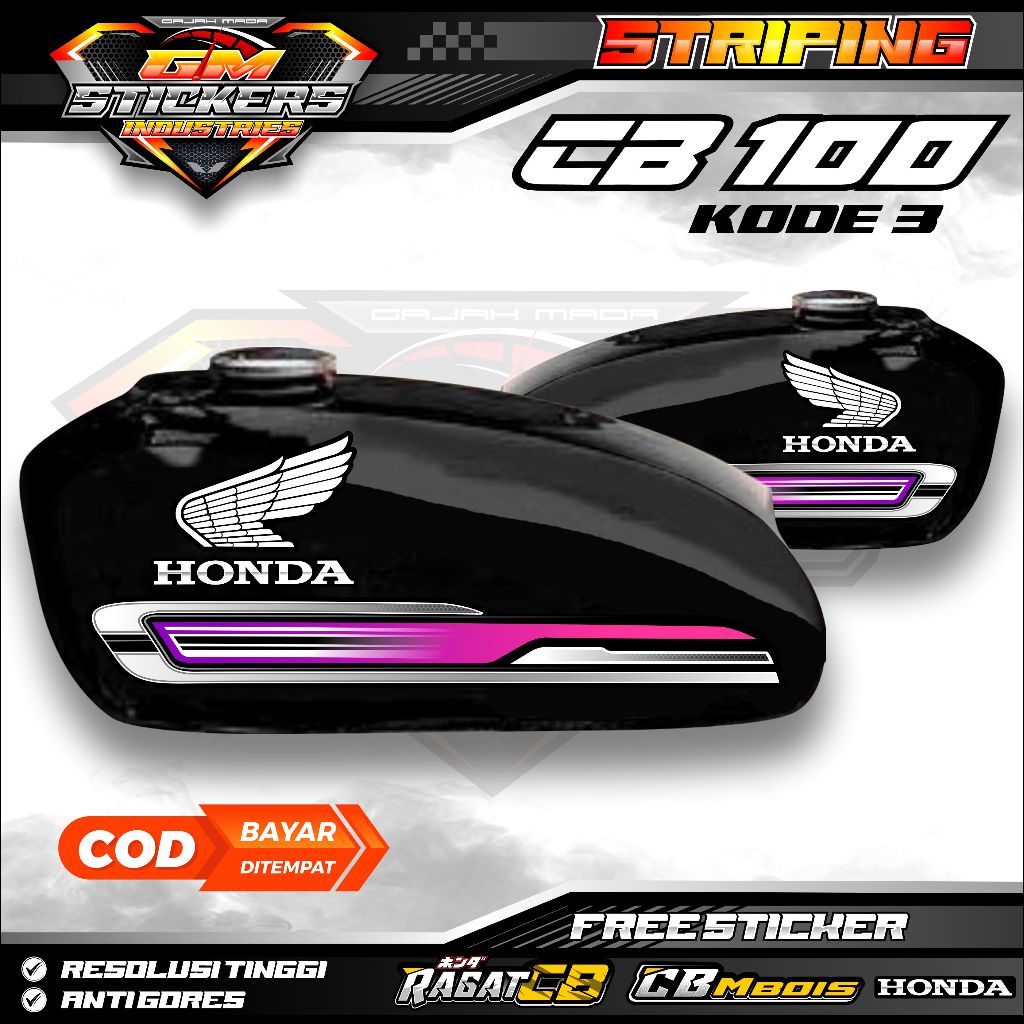 Jual STRIPING VARIASI CB 100 SIMPEL MODEL AIR BRUSH K3 | Shopee Indonesia