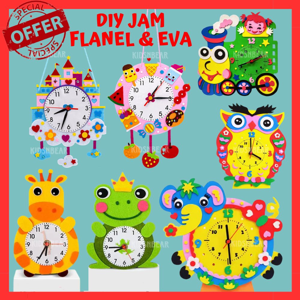 Jual Diy Jam Dinding Flanel / Prakarya Anak Jam Meja Non Woven Kids ...