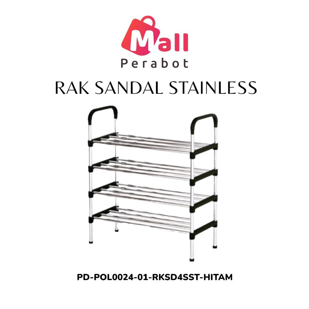 Jual Mall Perabot NK | Rak Sandal Stainless 4 Susun Tempat Sepatu 4 ...