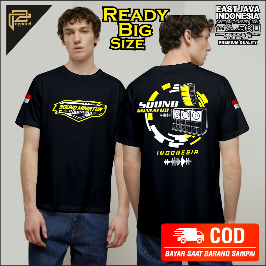 Jual baju kaos SOUND MINIATUR sound system audio bahan adem big size ...