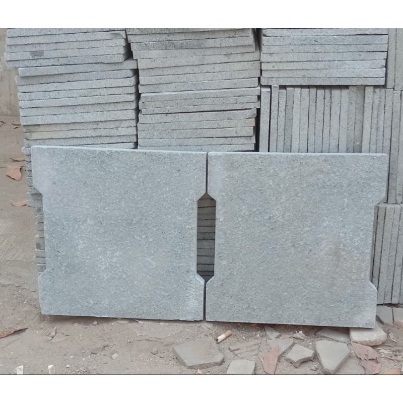 Jual Batu andesit bakar gutter 50X50 tebal 2 cm | Shopee Indonesia