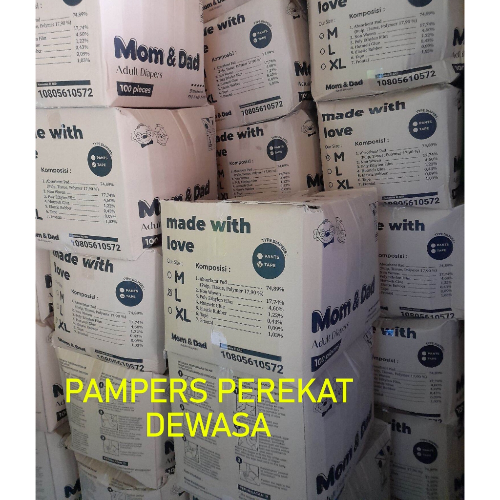 Jual POPOK/PAMPERS PEREKAT DEWASA NON KEMASAN (1 CARTON ISI 100PCS ...