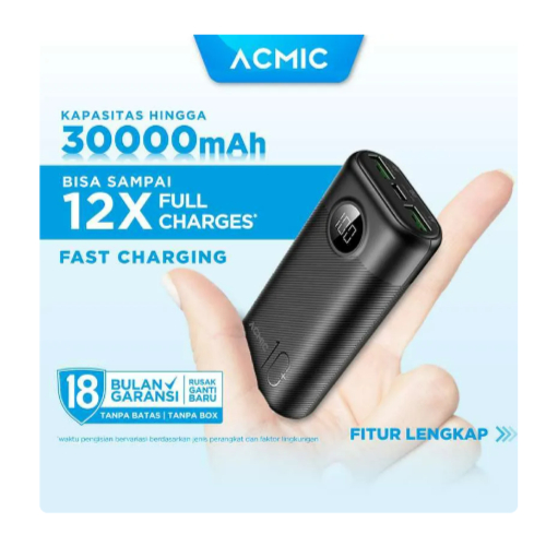 Jual ACMIC DIGIMAX SuperMini Digital AiCharge Power Bank (QC4 + PD ...