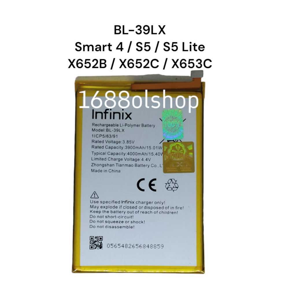 Jual Baterai INFINIX Smart 4 S5 S5 Lite X652B X652C X653C BL- 39LX ...
