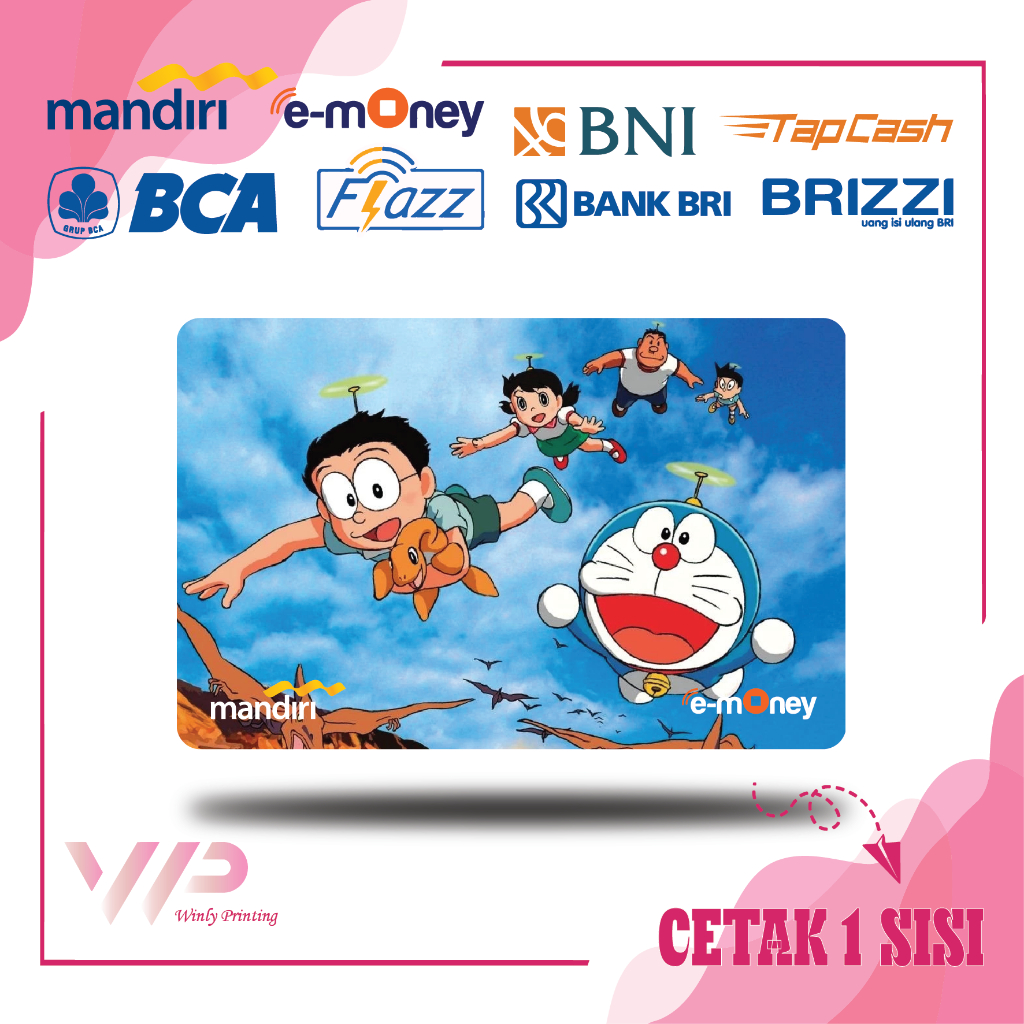 Jual KARTU EMONEY ANIME DORAEMON NOBITA ETOLL MANDIRI FLAZZ BCA GEN 2 ...
