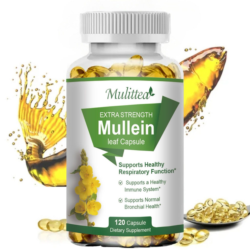 Jual Mulittea Natural Mullein Leaf Capsules Herbal Supplement for Lung ...