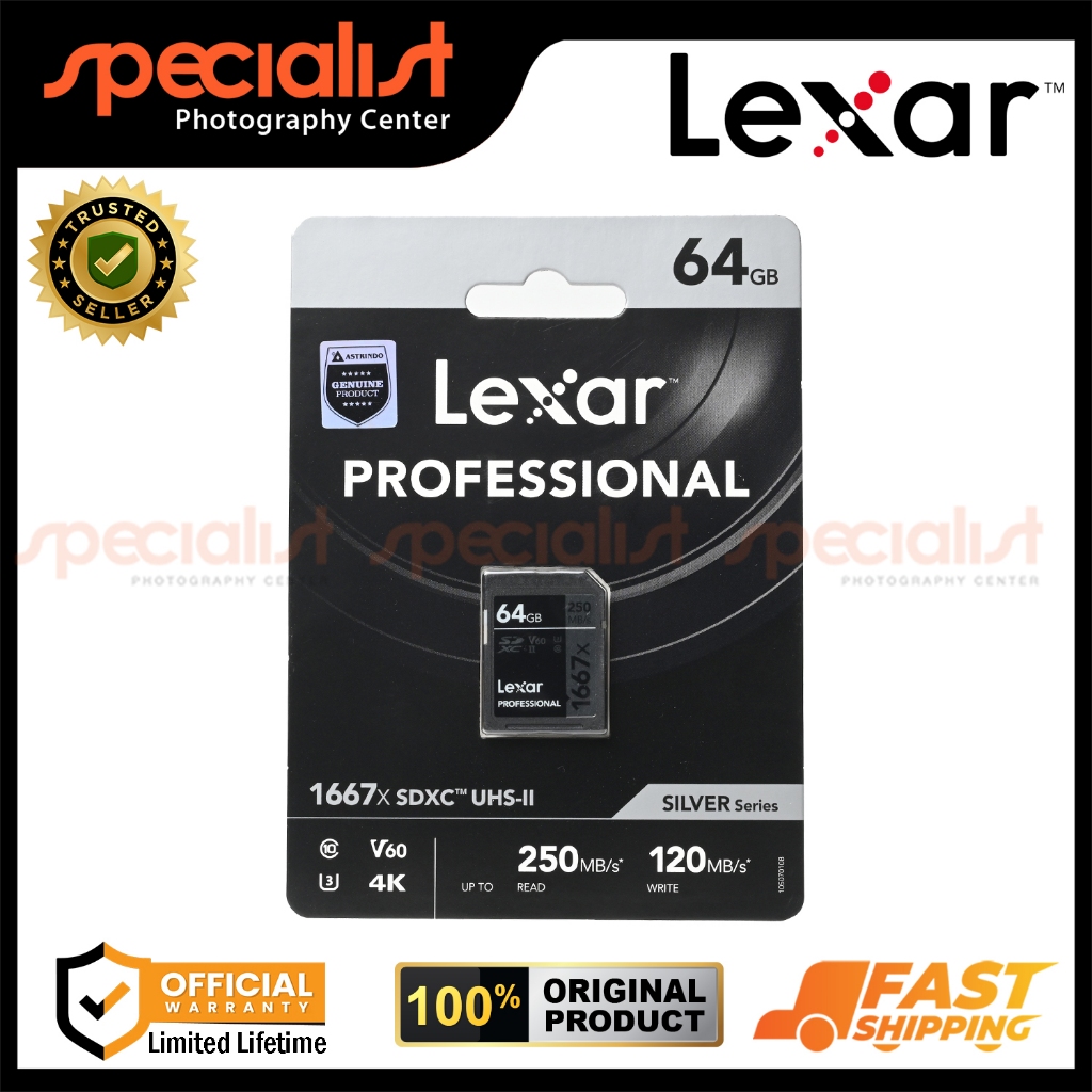 Jual Lexar Professional 1667X SDXC UHS-II Card Silver Series 64G 128G 256G | Shopee Indonesia