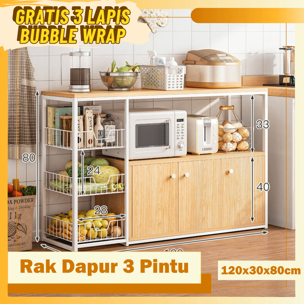 Jual LLB Rak Dapur Set 120x30x80cm Rak Dapur Susun Serbaguna Minimalis ...