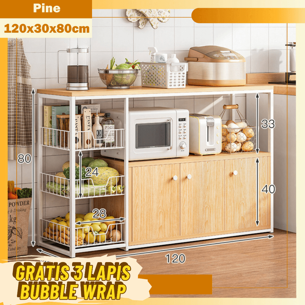 Jual LLB Rak Dapur Set 120x30x80cm Rak Dapur Susun Serbaguna Minimalis ...