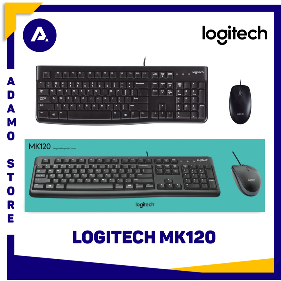 Jual Logitech MK120 Combo Keyboard dan Mouse Kabel USB Original | Shopee Indonesia