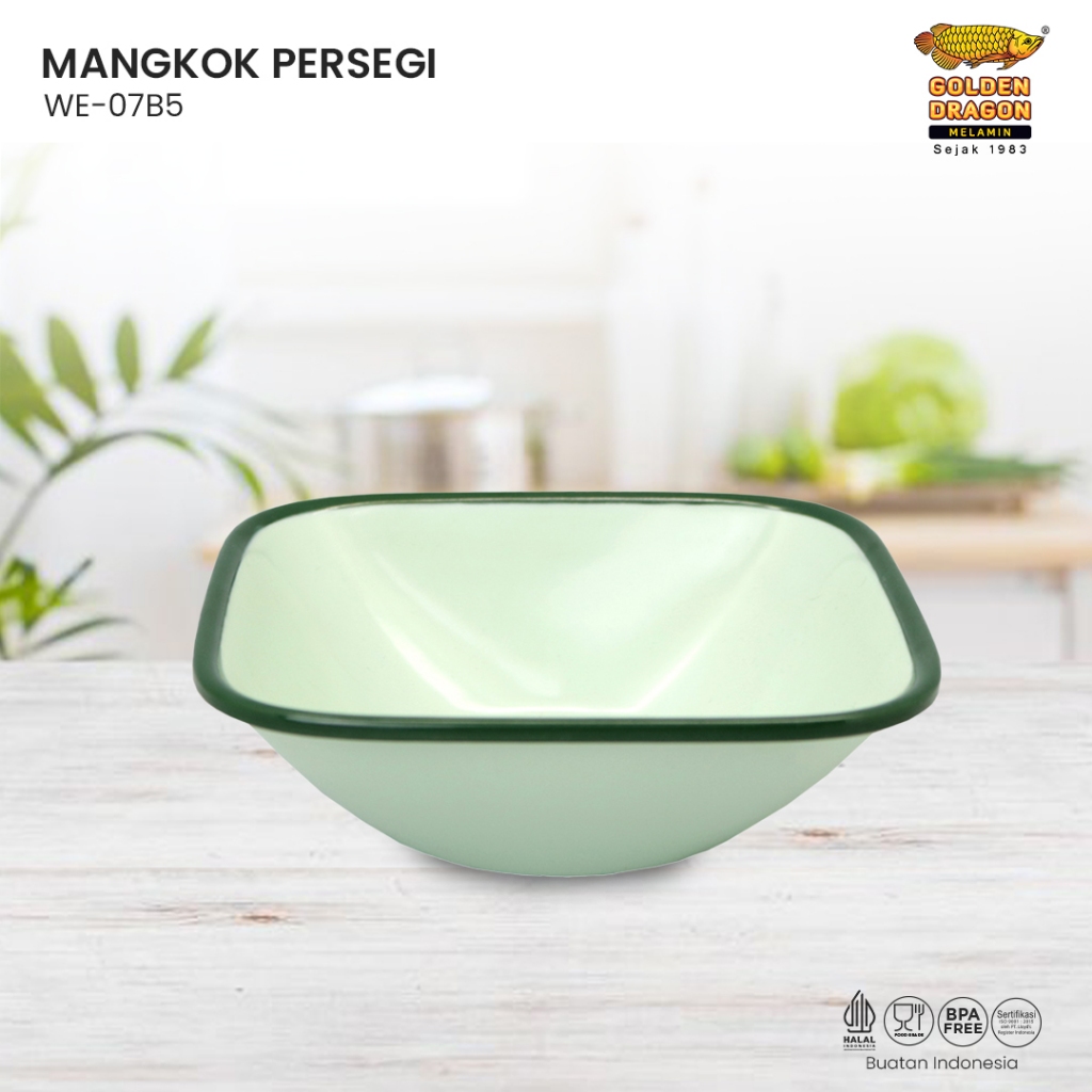 Jual Arwana Houseware Mangkuk Persegi Enamel 6.5 inch WE-07B5 - Golden ...