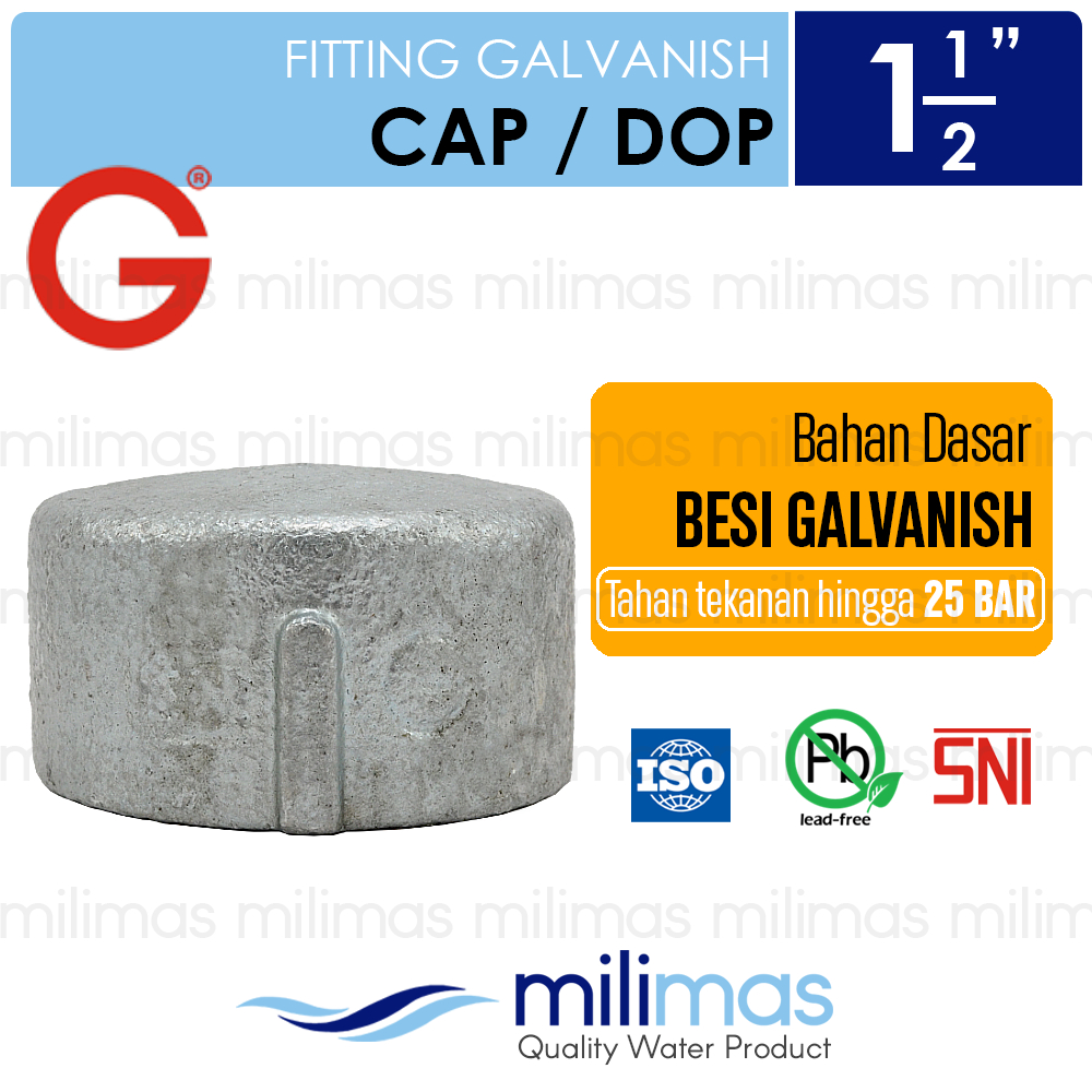 Jual G-Brand - DOP / ROUND CAP 1-1/2" GALVANIS BESI - TUTUP CAP ...