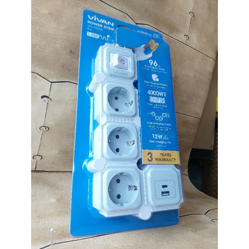 Jual VIVAN VPS-H008A Pro Terminal Colokan Power Strip 1.8m Expert In ...
