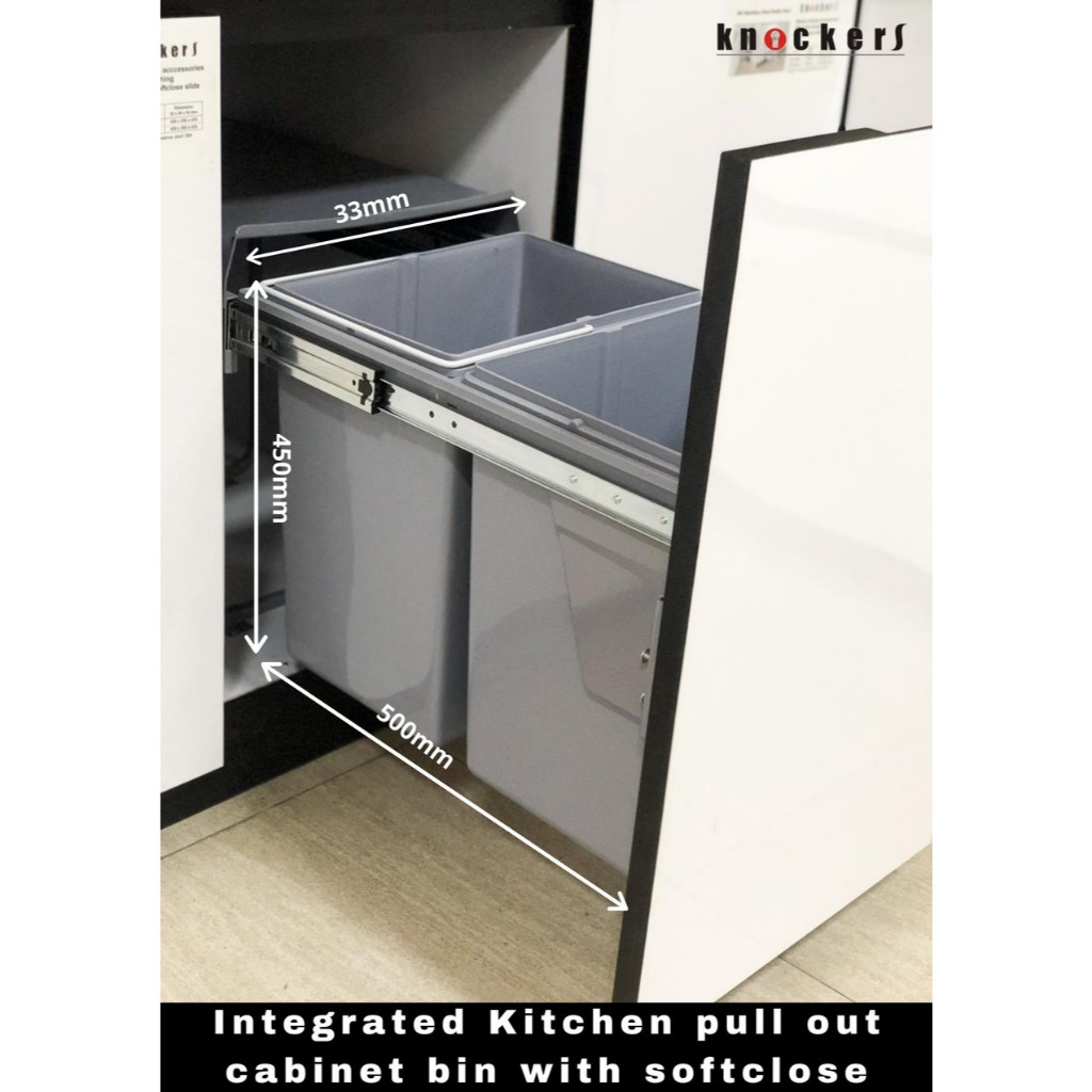 Jual Knockers Kitchen Cabinet Waste Bin With Soft Close / WB-40 L ...
