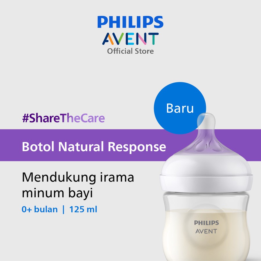 Jual PHILIPS AVENT 125ML BOTOL SUSU AVENT NATURAL RESPONSE / DOT ...