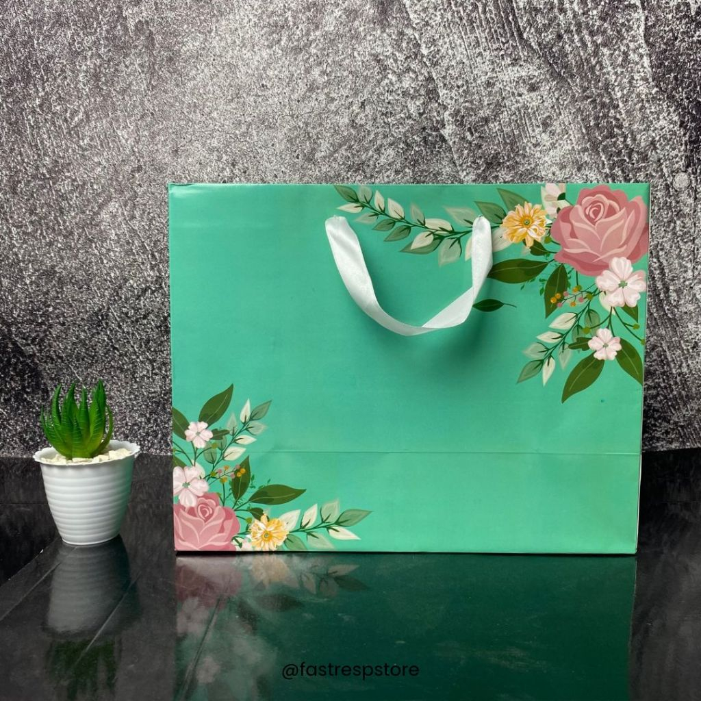 Jual Paperbag Motif Bunga 32,5x25x14 Paper Bag Kado Custom Wedding Tas ...