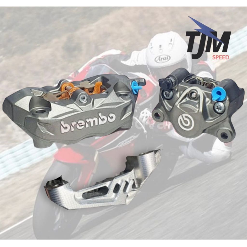 Jual paket kaliper brembo m432 + p2 silver logo + breket depan ninja rr 320mm | Shopee Indonesia