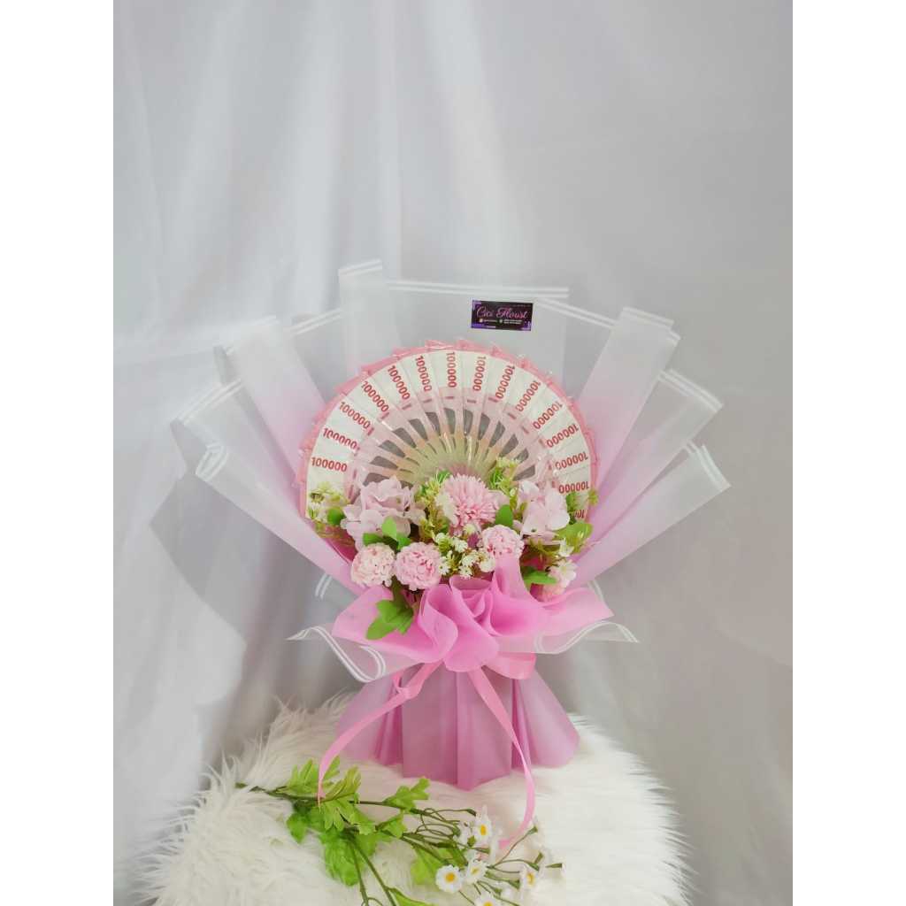 Jual Buket Uang Pecahan 100ribu total 15 Lembar Model Kipas (Size ...