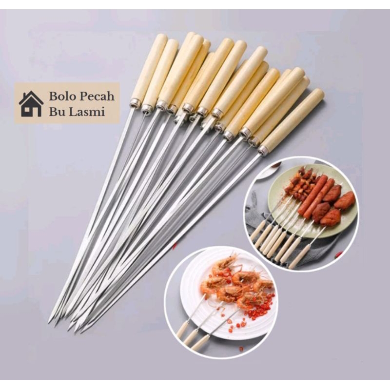 Jual Tusuk Sate Stainless Steel / Tusuk Sate Alat Panggang Daging ...