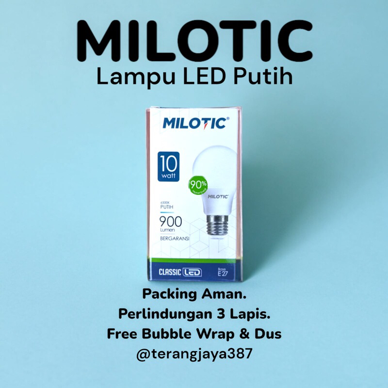 Jual LAMPU LED PUTIH MODERN MILOTIC 10 WATT BULAT GARANSI 1 TAHUN ...
