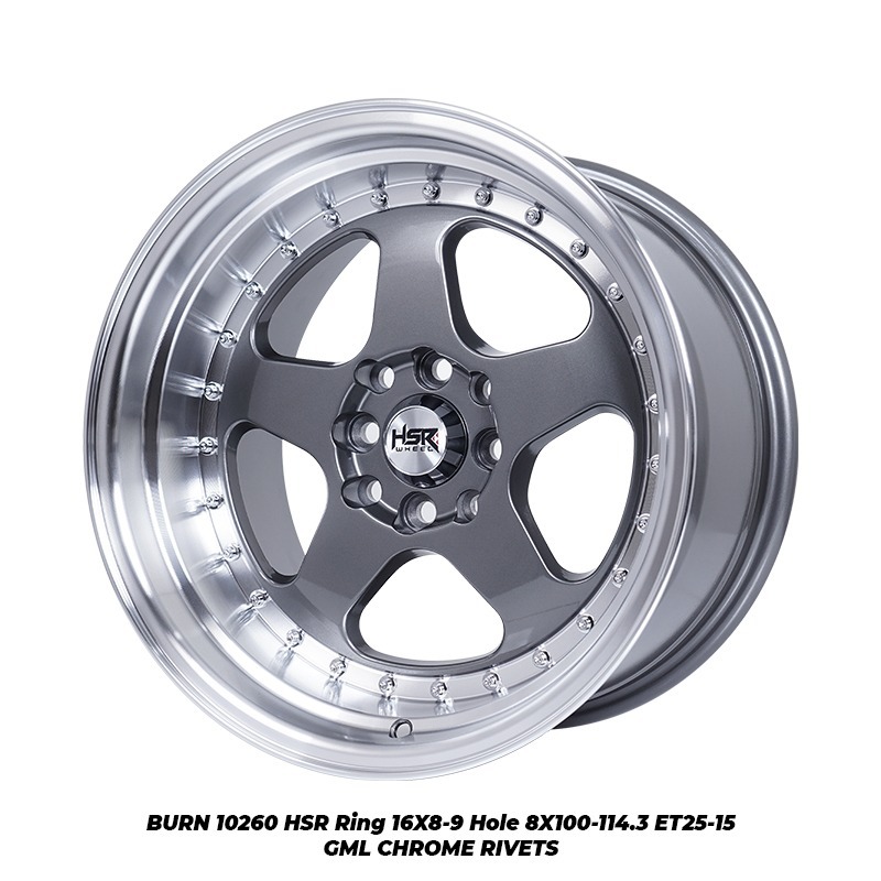 Jual Velg mobil hsr whel Burn ring 16 lebar 8/9 celong | Shopee Indonesia