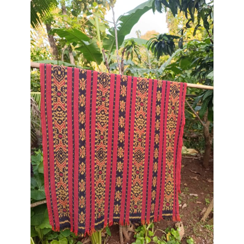 Jual kain tenun blanket manado merah kuning | Shopee Indonesia