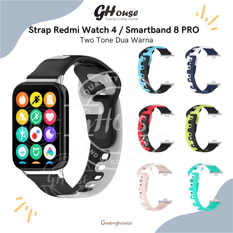 Jual Strap Smartband 8 PRO Dua Warna Tali Strap Redmi Watch 4 Mi Band 8 PRO Bahan Silikon Two ...