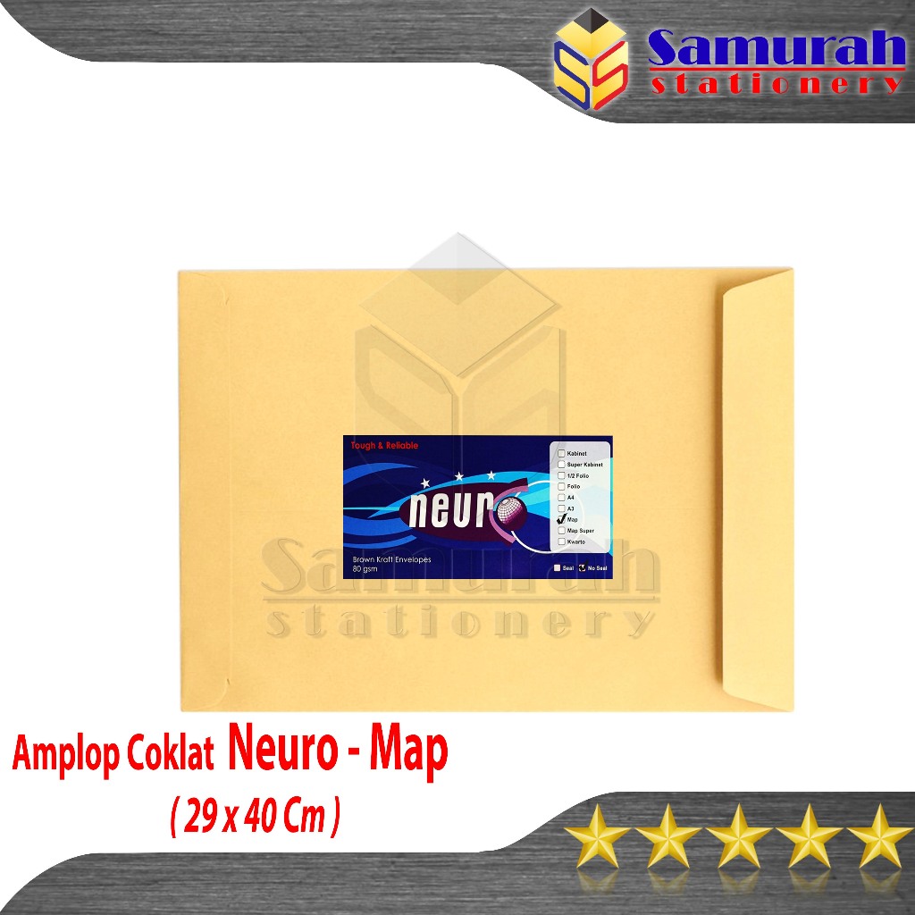 Jual Amplop Kertas Coklat Polos Neuro Ukuran Map / Envelope Berkas ...