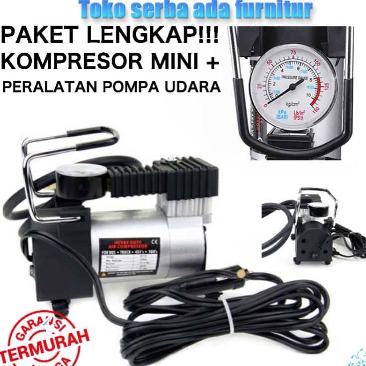 Jual DISKON Paket Compressor Mini Listrik Portable pompa angin Ban ...