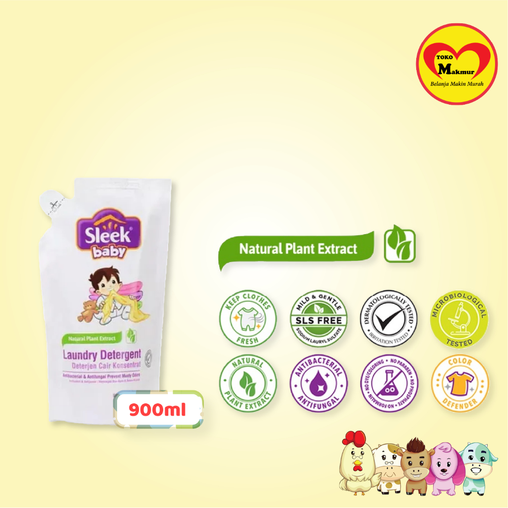 Jual Sleek Laundry Detergent Ref 900Ml + Bubble Wrap / Toko Makmur ...