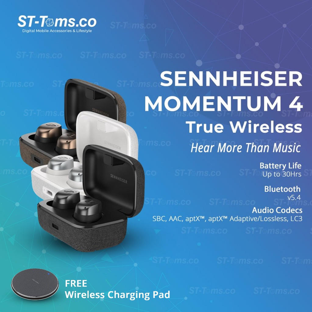 Jual Sennheiser Momentum 4 MTW4 True Wireless TWS LE Audio ANC 30Hrs ...