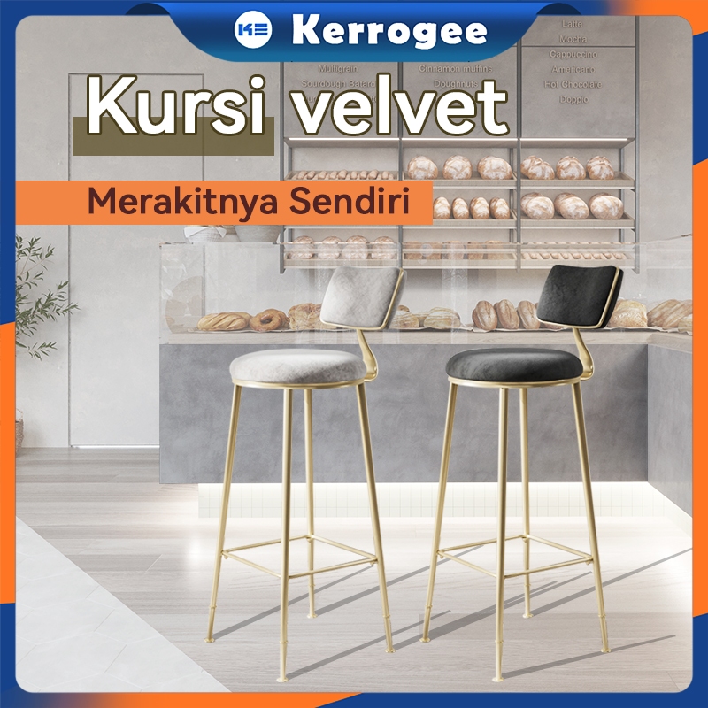 Jual Gaya Nordik Bar Bangku Bar Kursi Kerusi Meja Bar Tinggi Sandaran ...