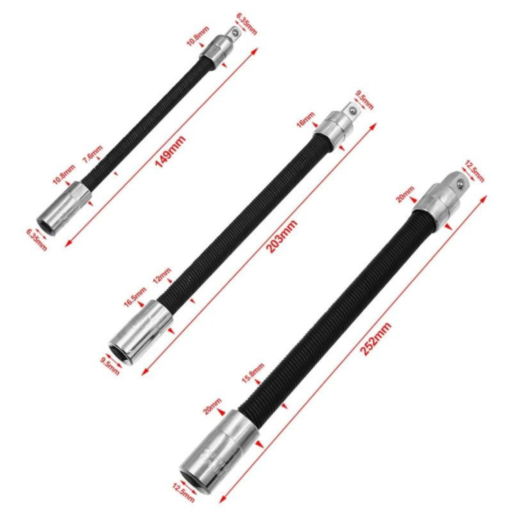 Jual SOCKET FLEXIBLE EXTENTION RATCHET WRENCH 1/4 3/8 1/2 INCH | Shopee ...