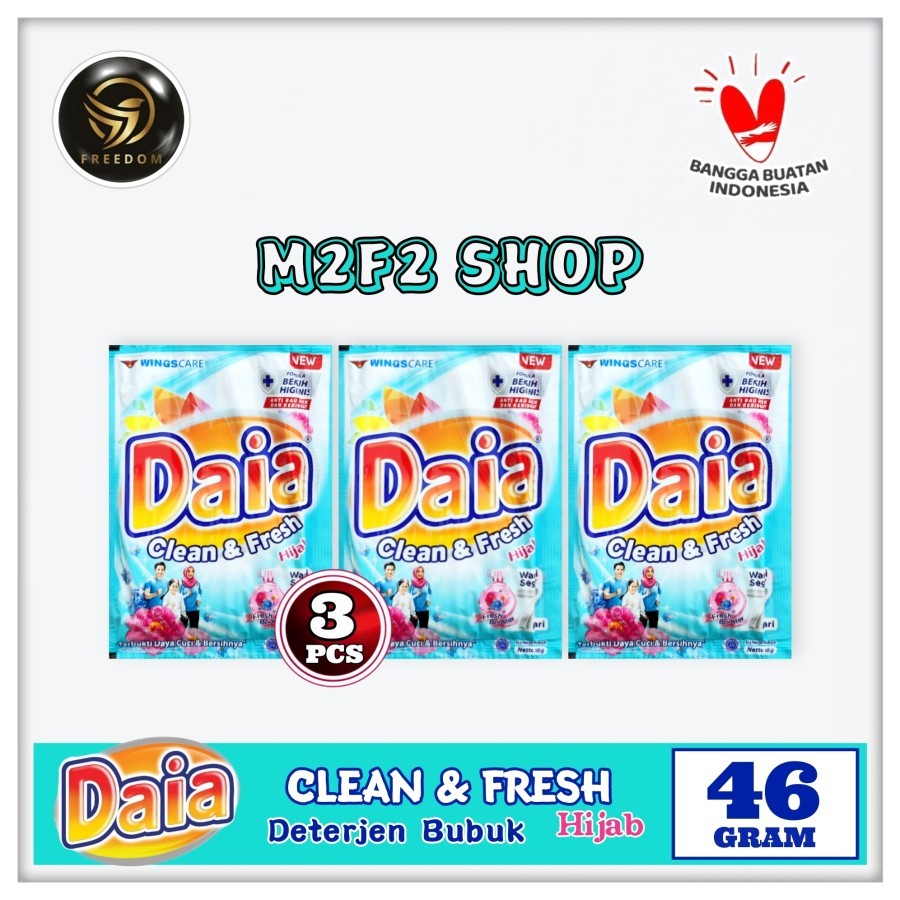 Jual Daia Clean & Fresh Hijab Detergent Bubuk Sabun Cuci Baju Sachet - 46 gr (Kemasan 3 Pcs ...