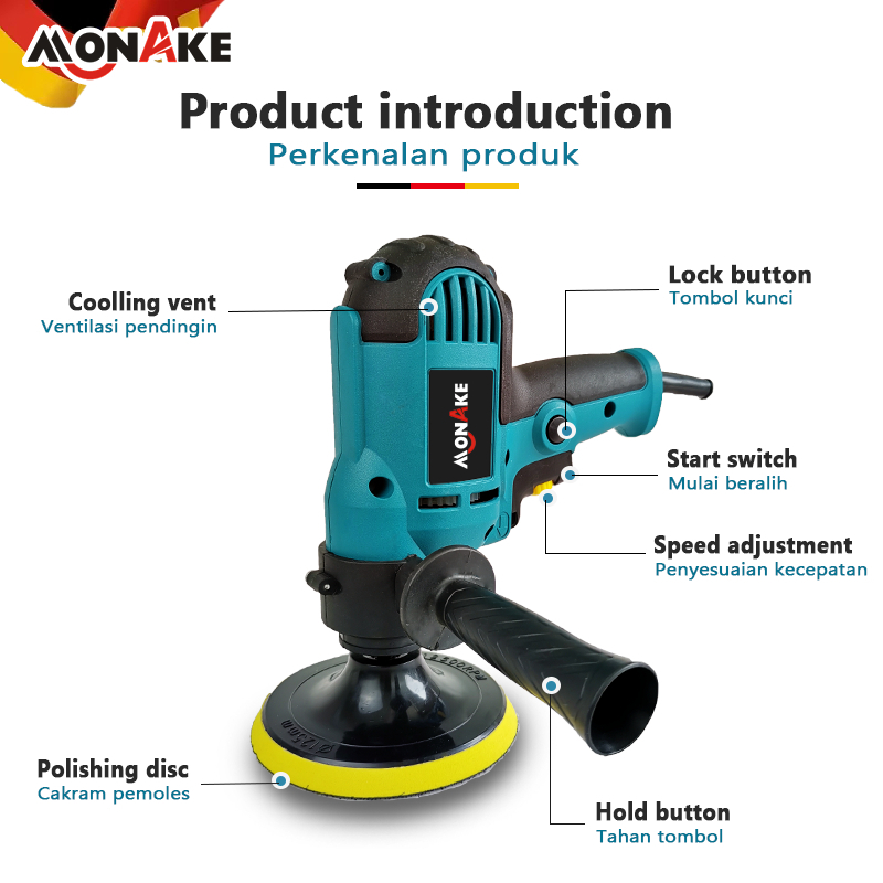 Jual READY!!! MONAKE Mesin Poles Body Mobil Motor Mesin Poles 2in1 Bisa ...